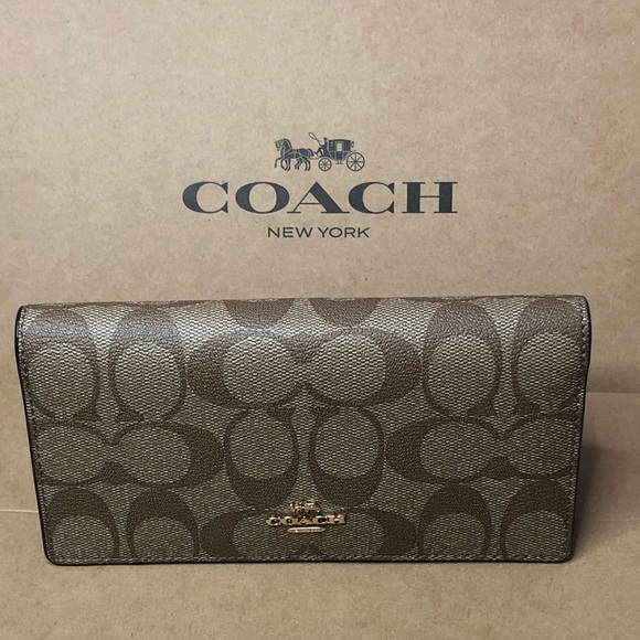 Coach | Bags | Coach Bifold Slim Signature Canvas Wallet | Poshmark